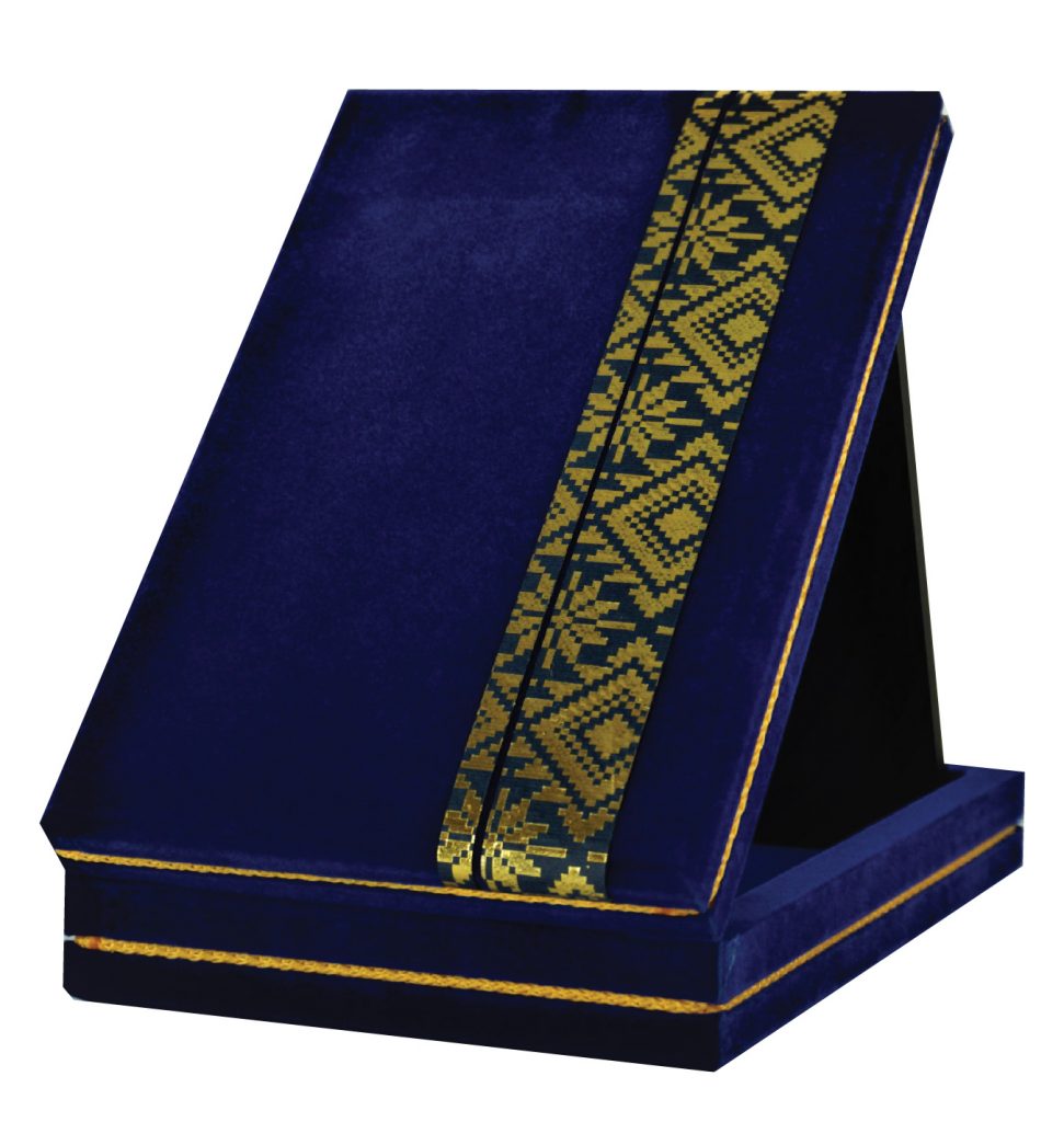 WB2206 blue velvet songket straight stripe - Winmart